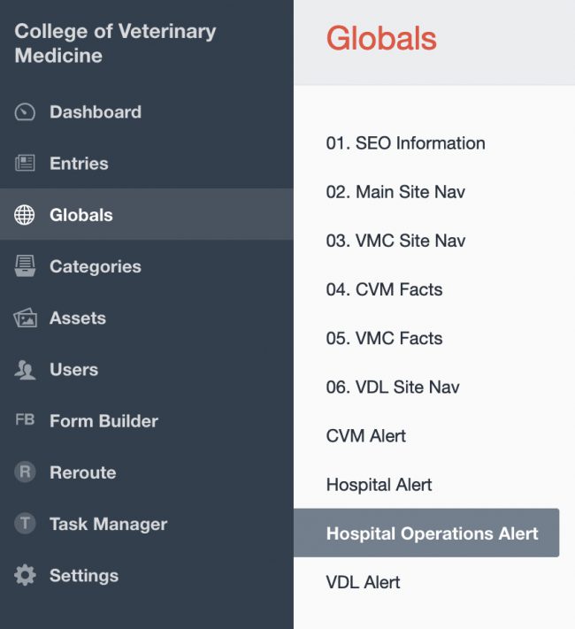 Hospital Operations Alert Instructions | College of Veterinary Medicine ...